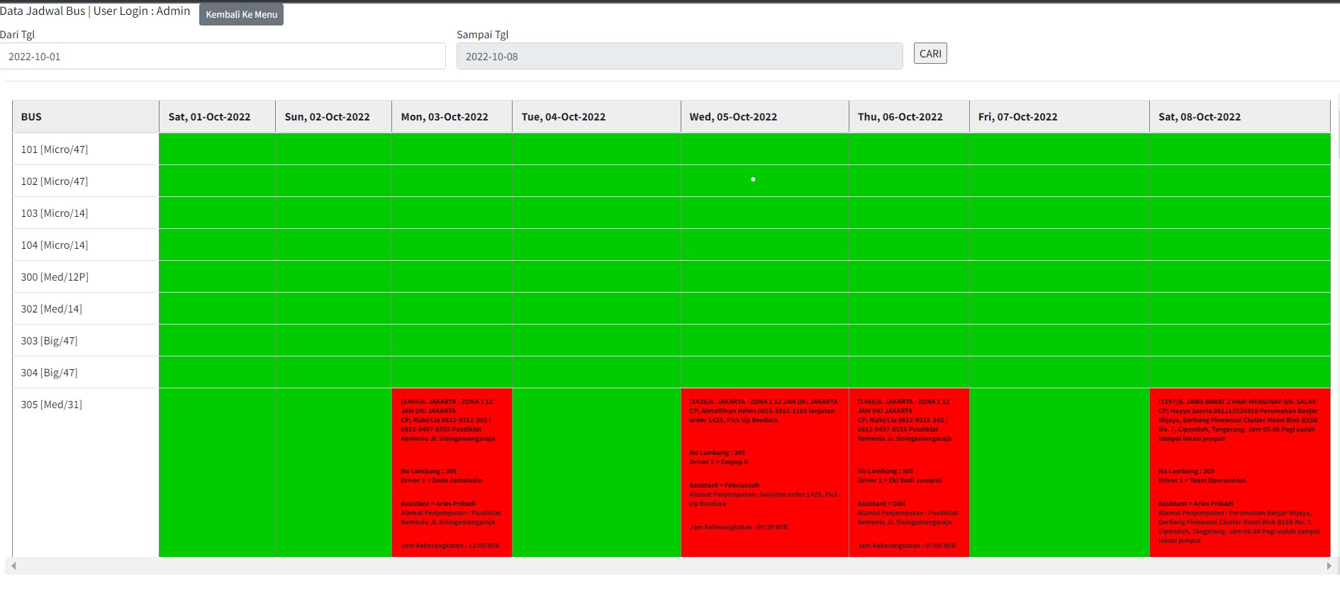 Tour Bus Reservation